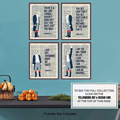 Lin-Manuel Miranda Merch - Alexander Hamilton Musical Merchandise - Motivational Wall Art - Patriotic Gifts - Inspirational Quotes Wall Decor - Office Wall Decor Posters - Broadway Gifts