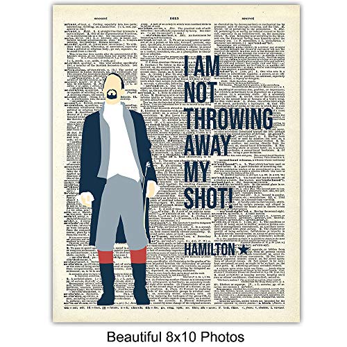 Lin-Manuel Miranda Merch - Alexander Hamilton Musical Merchandise - Motivational Wall Art - Patriotic Gifts - Inspirational Quotes Wall Decor - Office Wall Decor Posters - Broadway Gifts