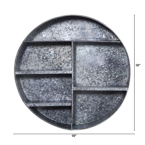 Nearly Natural 18in. Galvanized Circular Metal Wall Mounted Shelf with Four Tier Shelves