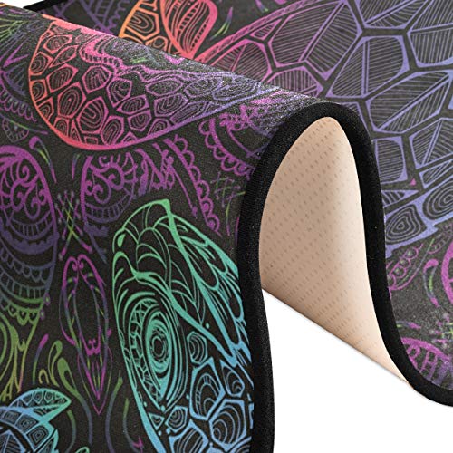 Boho Sea Turtle Mandala Kitchen Rugs Non-Slip Soft Doormats Bath Carpet Floor Runner Area Rugs for Home Dining Living Room Bedroom 72" X 24"