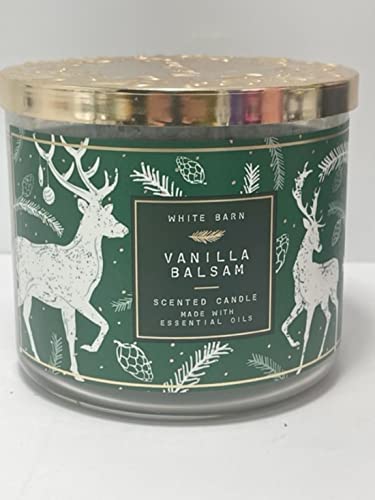 White Barn Bath & Body Works 3-Wick Scented Candle Vanilla Balsam 14.5 OZ