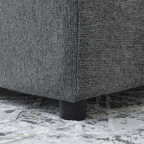 EZLUX Upholstered Modular Sofa Set, L-Shaped Sectional Couch with Ottoman for Living Room Apartment, Gray
