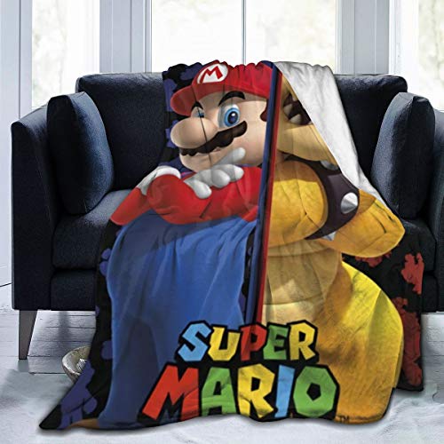 Taodfng Mar-Io Vs Bow-Ser Blanket Flannel Summer Air Conditioner Super Soft Plush Fleece Throw Blanket Home Bed Sofa All Season 60"" X50