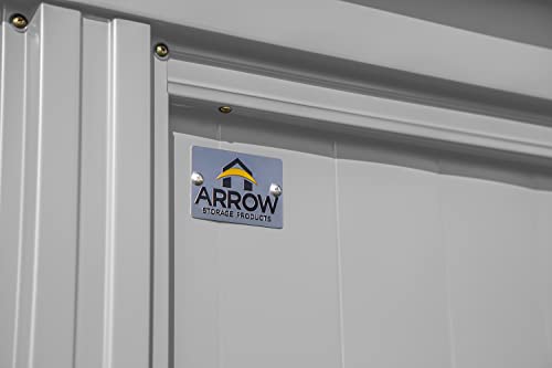 Arrow Shed Classic 8' x 4' Outdoor Padlockable Steel Storage Shed Building, Flute Grey