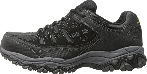 Skechers Men's Cankton Steel Toe Construction Shoe, Black/Charcoal, 14 Wide