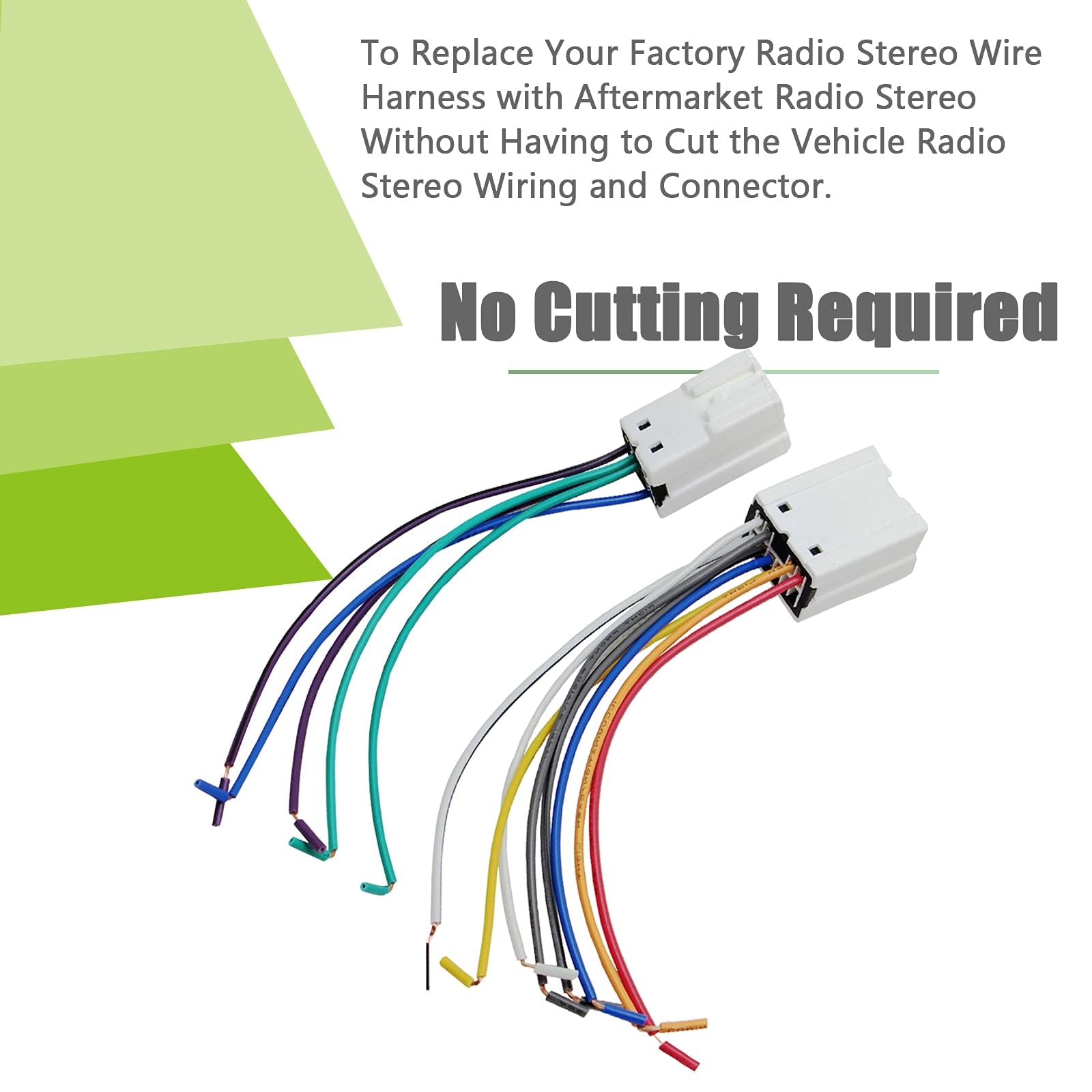 RED WOLF Radio Install Wiring Harness for Nissan 1995-2008, Infiniti 1990-2008 Replacement for Aftermarket Power/Speaker Stereo Plug Connector Non Bose System