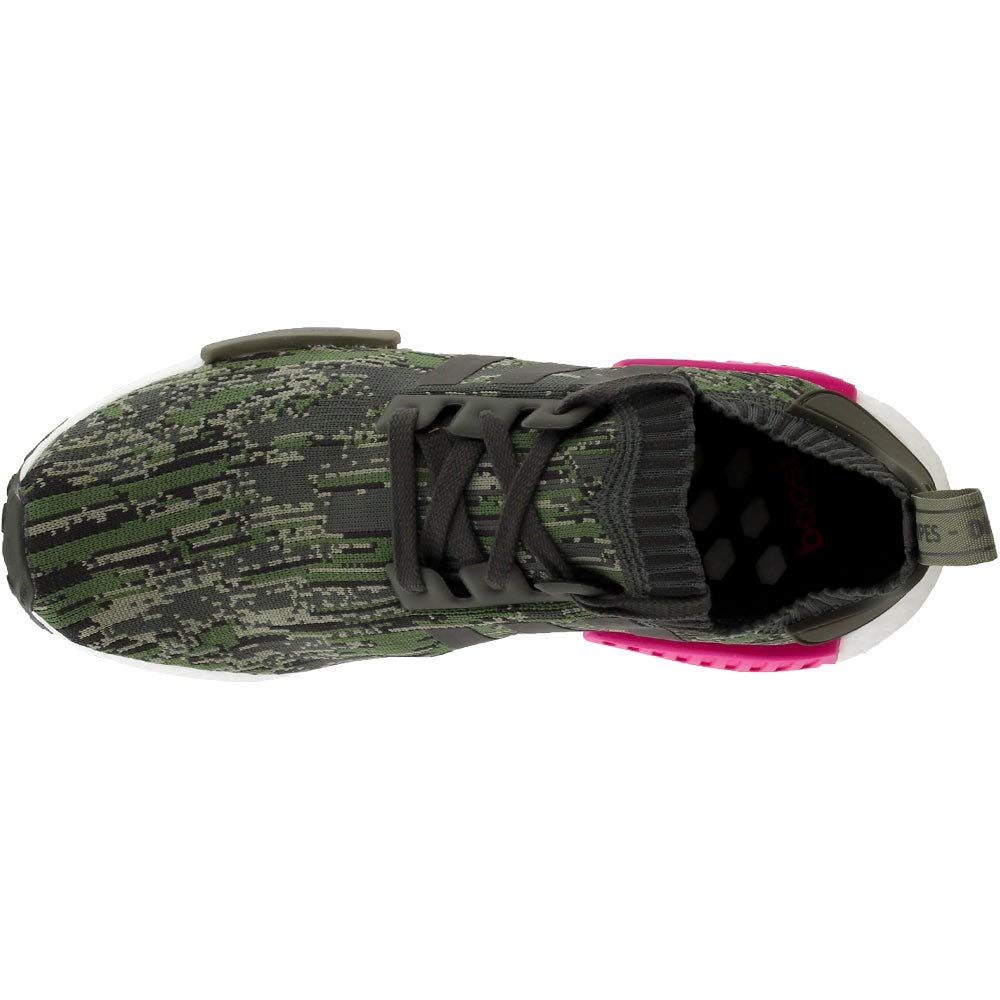 adidas Originals Men's NMD_R1 Primeknit Running Shoe, Utility Grey/Utility Grey/Shock Pink, 12.5