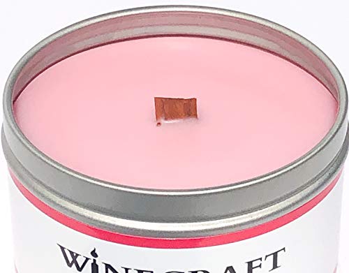 Wooden Wick - Perfect for Spring & Summer - Wine Scented Soy Wax Candle - Crackling Wood Wick - (Peach Sangria)