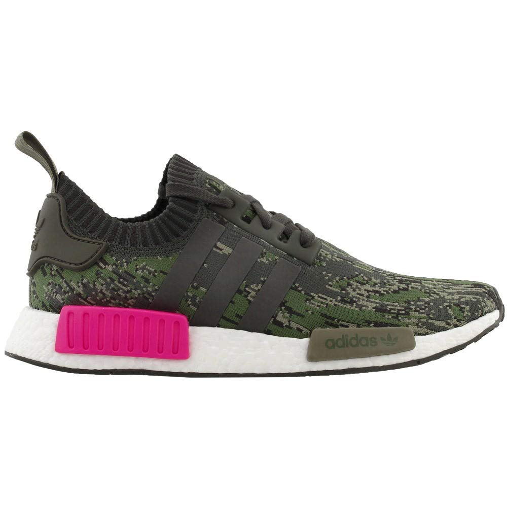 adidas Originals Men's NMD_R1 Primeknit Running Shoe, Utility Grey/Utility Grey/Shock Pink, 12.5