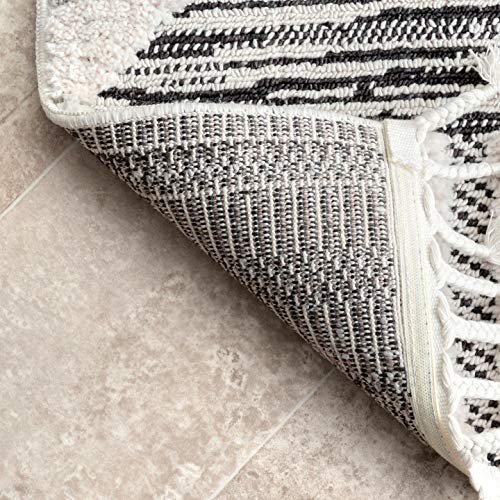 nuLOOM Theola Geometric High-Low Shag Area Rug, 4' x 6', Grey