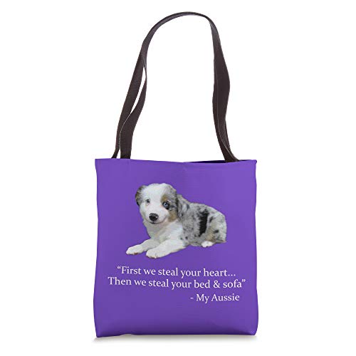 Funny Aussie Graphic - Blue Merle Australian Shepherd Gift Tote Bag
