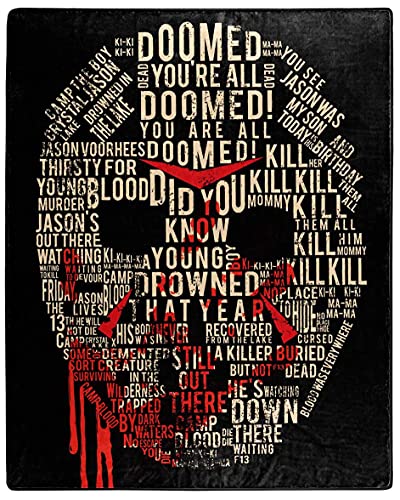 Friday The 13th Jason Vorhees Big Talker Micro Raschel Throw Blanket 46"x60" (116cm x 152cm)