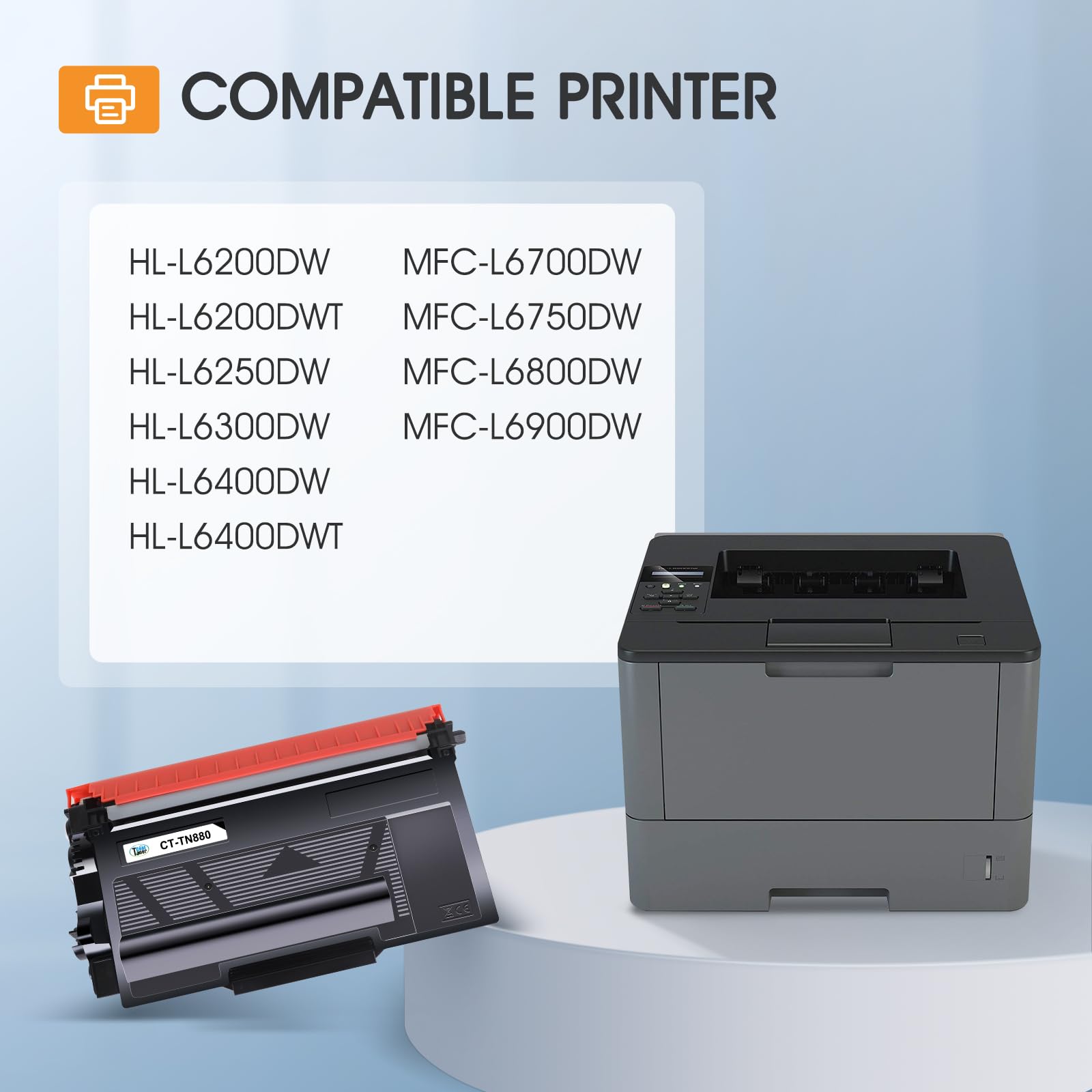 Cool Toner Compatible Toner Cartridge Replacement for Brother TN880 TN-880 TN 880 HL-L6200DW MFC-L6700DW MFC-L6800DW HL-L6200DWT HL-L6300DW MFC-L6900DW Super High Yield Printer Black Ink 4Pack