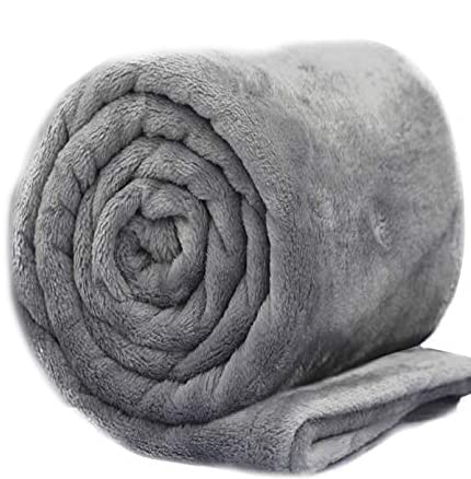 NICE COM SUPPLY Travel Blanket, 40X60, Portable, Warm, Cozy, Throw, for Car, Airplane, Chair, Small, Fleece, Full Body Cover, Grey