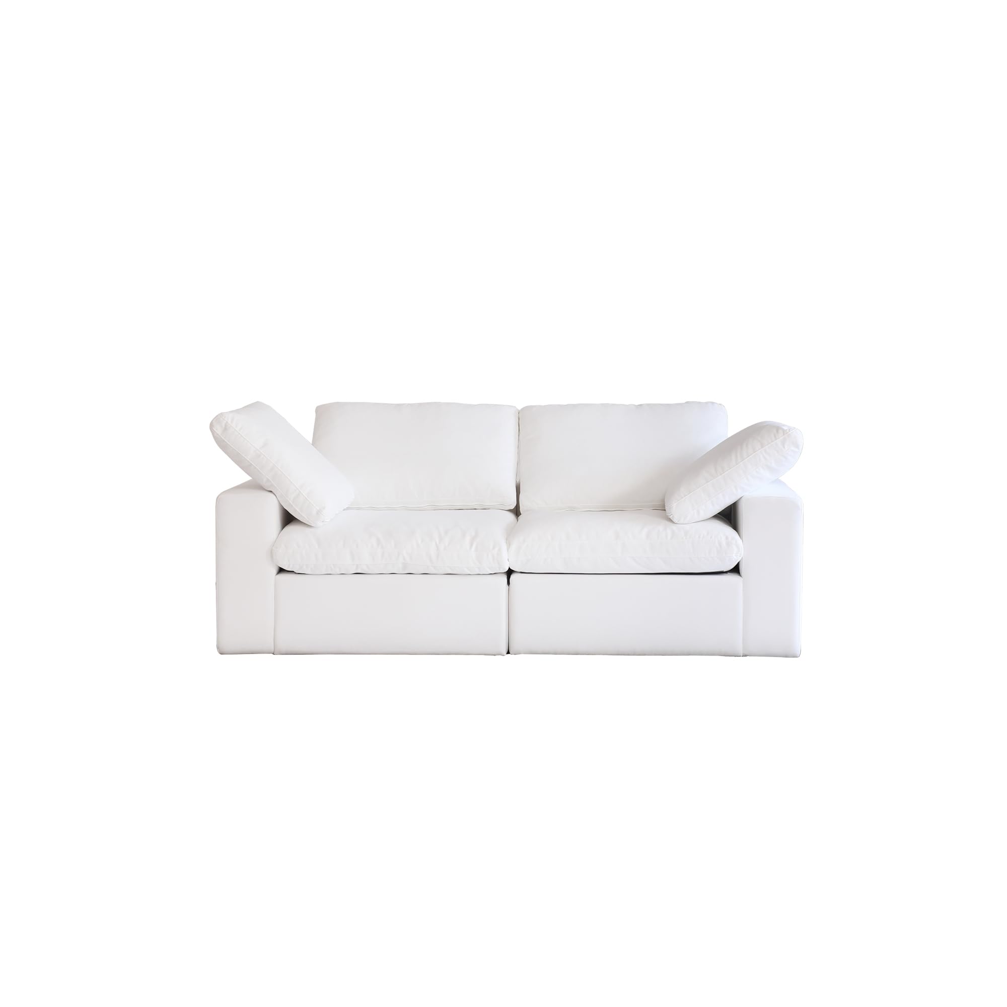 JACH Modern Convertible Modular Sectional Sofas for Living Room, Love Seat Sofas, Cushion Covers Removable, Customizable Modular Sectional Couch for Living Room Bedroom Apartment (White)