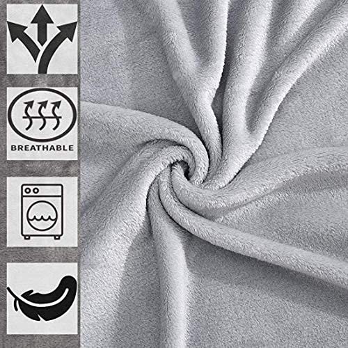 NICE COM SUPPLY Travel Blanket, 40X60, Portable, Warm, Cozy, Throw, for Car, Airplane, Chair, Small, Fleece, Full Body Cover, Grey