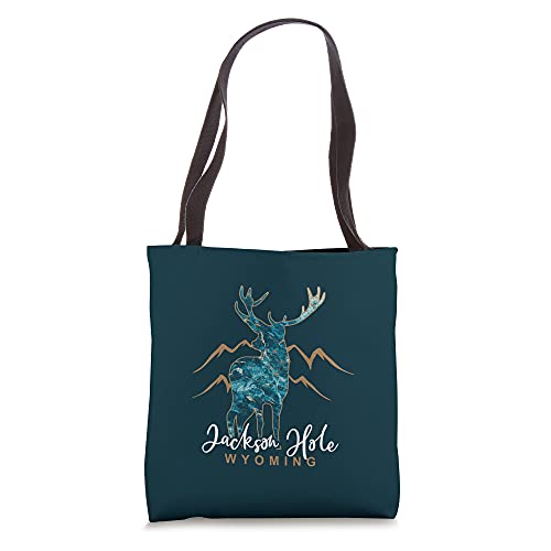 Jackson Hole Wyoming USA Elk Mountains Novelty Souvenir Tote Bag