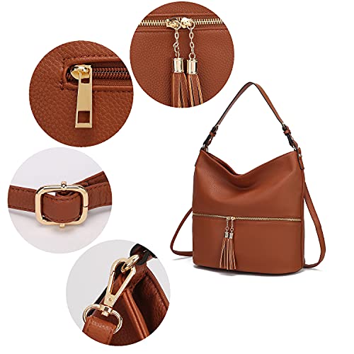 MKF Collection Hobo Purses for Women –Leather Handbag Womens Shoulder bag – Fashion Top Handle Pocketbook Wristlet Wallet Black
