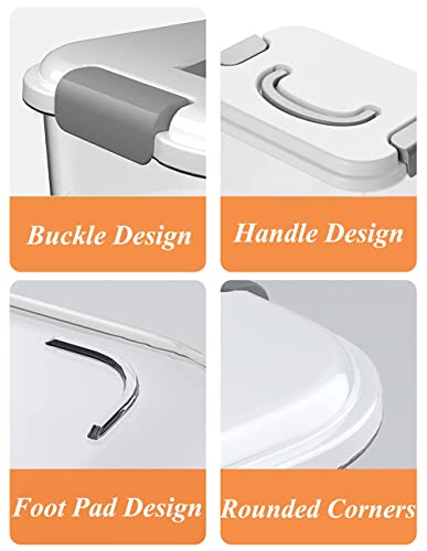 ZHENFAN 5.5 Quart Clear Storage Latch Box/Bin with Lids, 5 Liter Plastic Organize Bins with Handle, 6-Pack