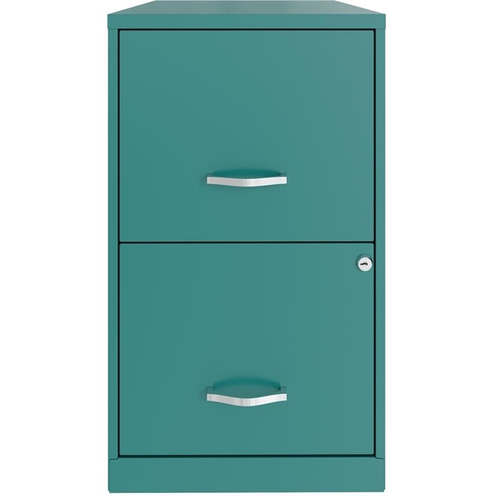 Hirsh Industries Space Solutions 18in 2 Drawer Metal File Cabinet Teal, Letter Size, Fully Assembled