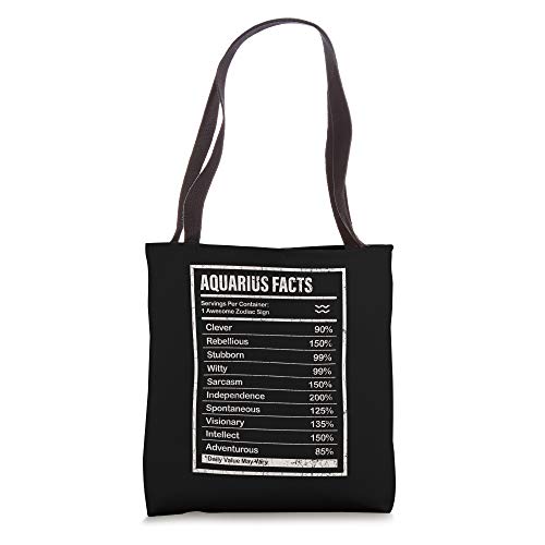 Aquarius Facts Apparel For Men And Women Funny Zodiac Gift Tote Bag