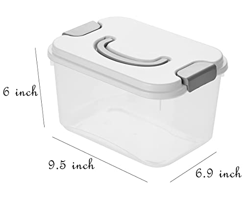 ZHENFAN 5.5 Quart Clear Storage Latch Box/Bin with Lids, 5 Liter Plastic Organize Bins with Handle, 6-Pack