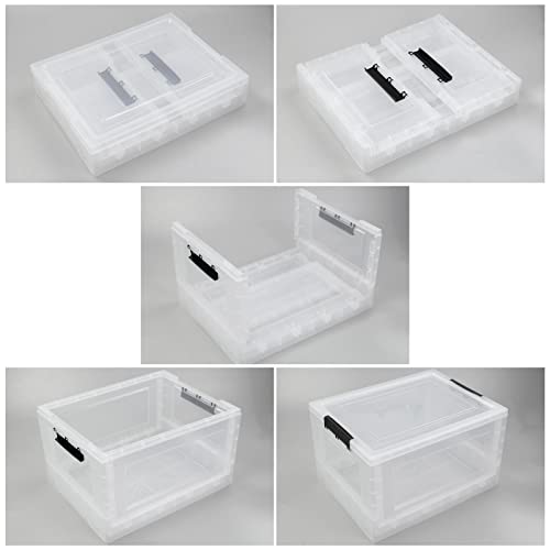 Kiddream Collapsible Storage Boxes, Plastic Folding Storage Bin Set of 2, 30 Liter