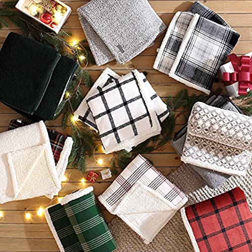 Eddie Bauer - Throw Blanket, Reversible Sherpa Bedding, Medium Weight & Warm Home Decor (Green, Throw)
