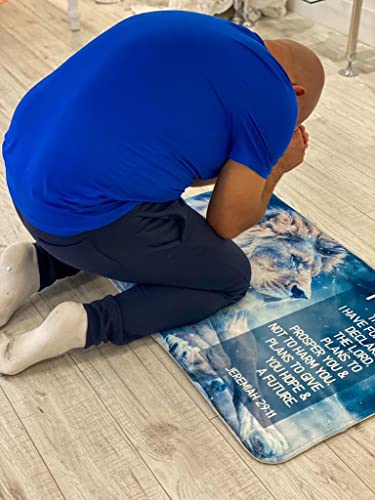 Jeremiah 29 Prayer Mat β EasyPray Soft Memory Foam - I Know The Plans I Have for You Lion of Judah Bible Verse Christian Prayer Mat (60x90cm)