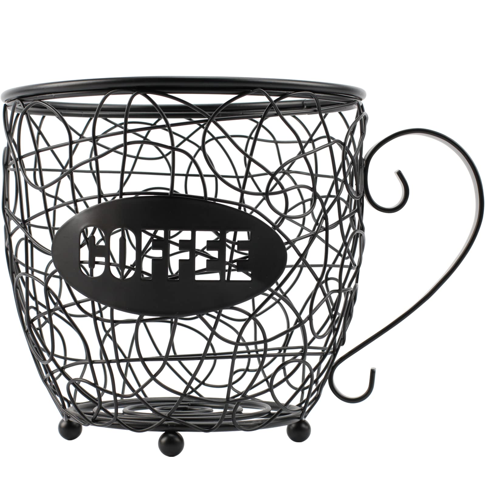 Coffee Pod Holder and K Cup Organizer, Large Capacity K Cup Holder for Counter, Holds 40 Coffee Pods Storage, K Cups Pod Holder for Coffee Bar Accessories, Black
