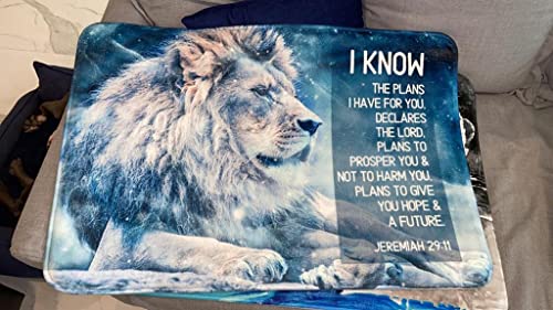 Jeremiah 29 Prayer Mat β EasyPray Soft Memory Foam - I Know The Plans I Have for You Lion of Judah Bible Verse Christian Prayer Mat (60x90cm)