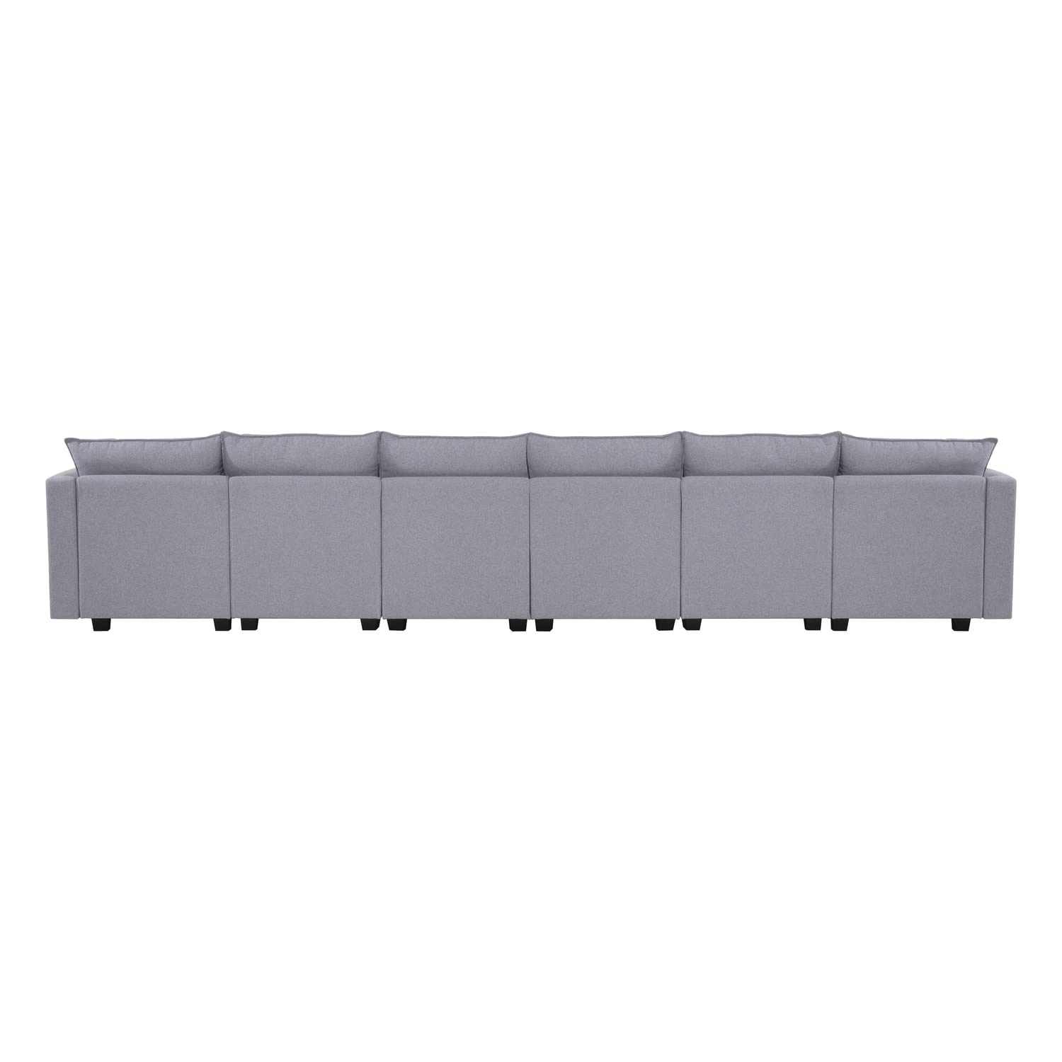 Naomi Home Elizabeth Modern DIY Collection - Convertible Modular Sectional Sofa - Ultimate Sofa Experience - Linen Sofa Couch for Living Room, Apartment, Office - 6 Piece Modular Sectional - Gray