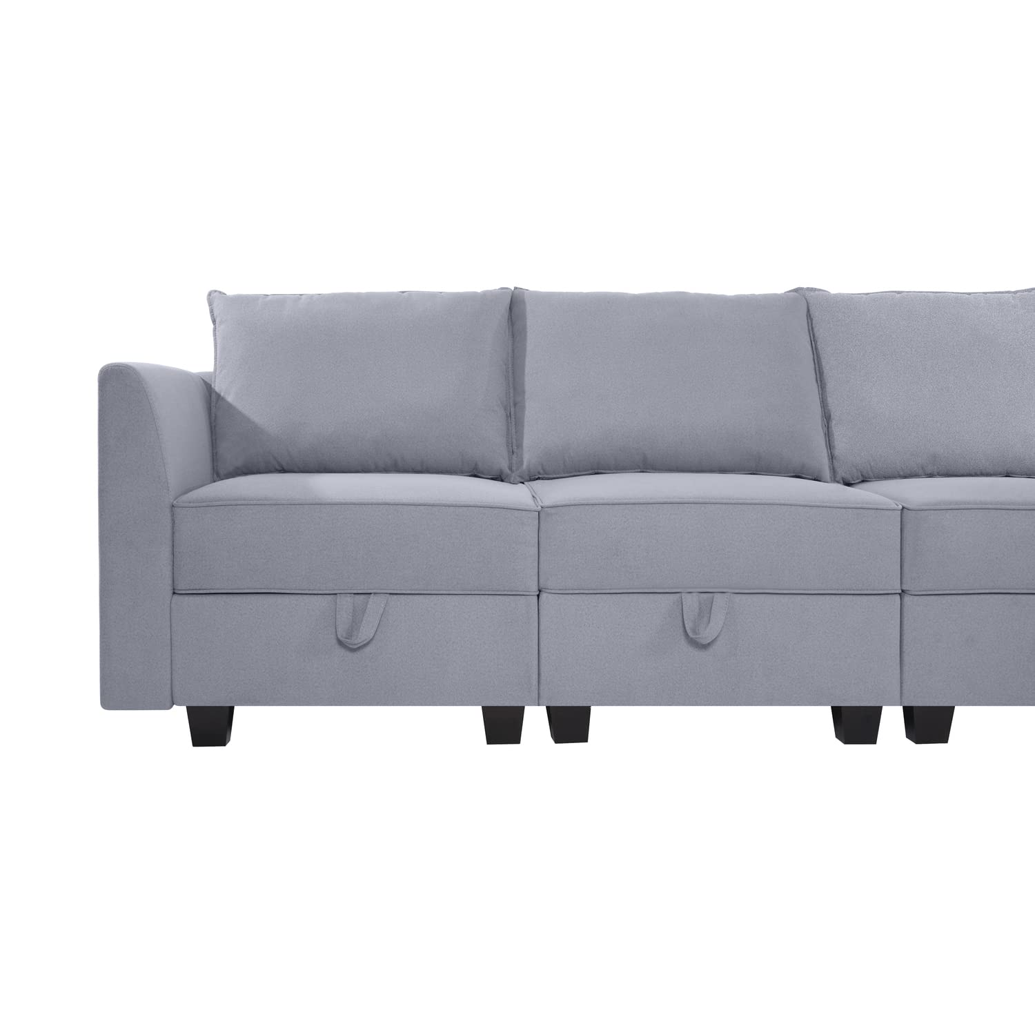 Naomi Home Elizabeth Modern DIY Collection - Convertible Modular Sectional Sofa - Ultimate Sofa Experience - Linen Sofa Couch for Living Room, Apartment, Office - 6 Piece Modular Sectional - Gray