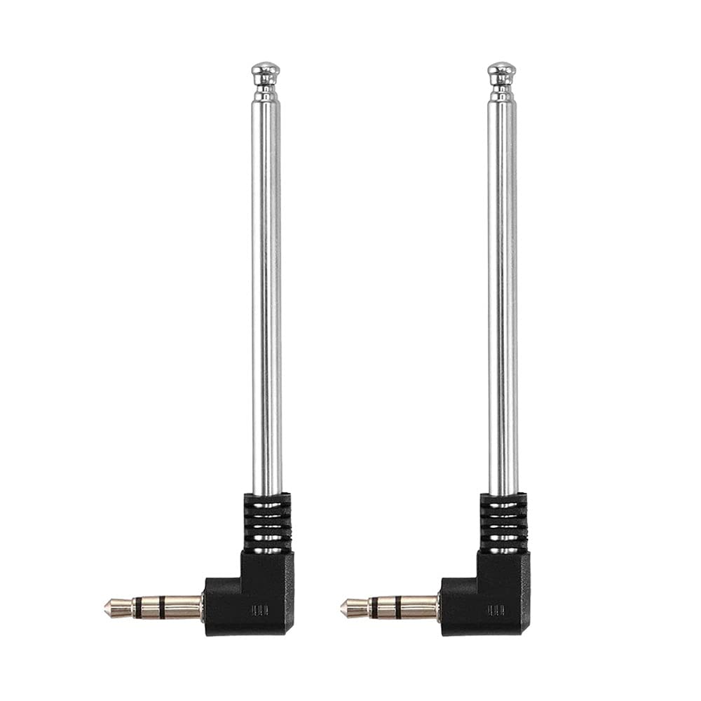 CORONIR 3.5mm FM Radio Antenna 9.5'' Retractable Aerial for Portable Radio Indoor Stereo Receiver AV Audio Vedio Home Theater Receiver Mobile Cell Phone Radio Antenna-2Pack
