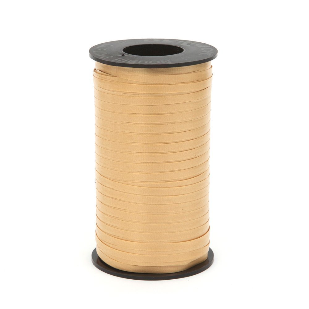 Morex Ribbon Crimped Curling Ribbon Morex, 3/16" x 500 yd, Soft Gold
