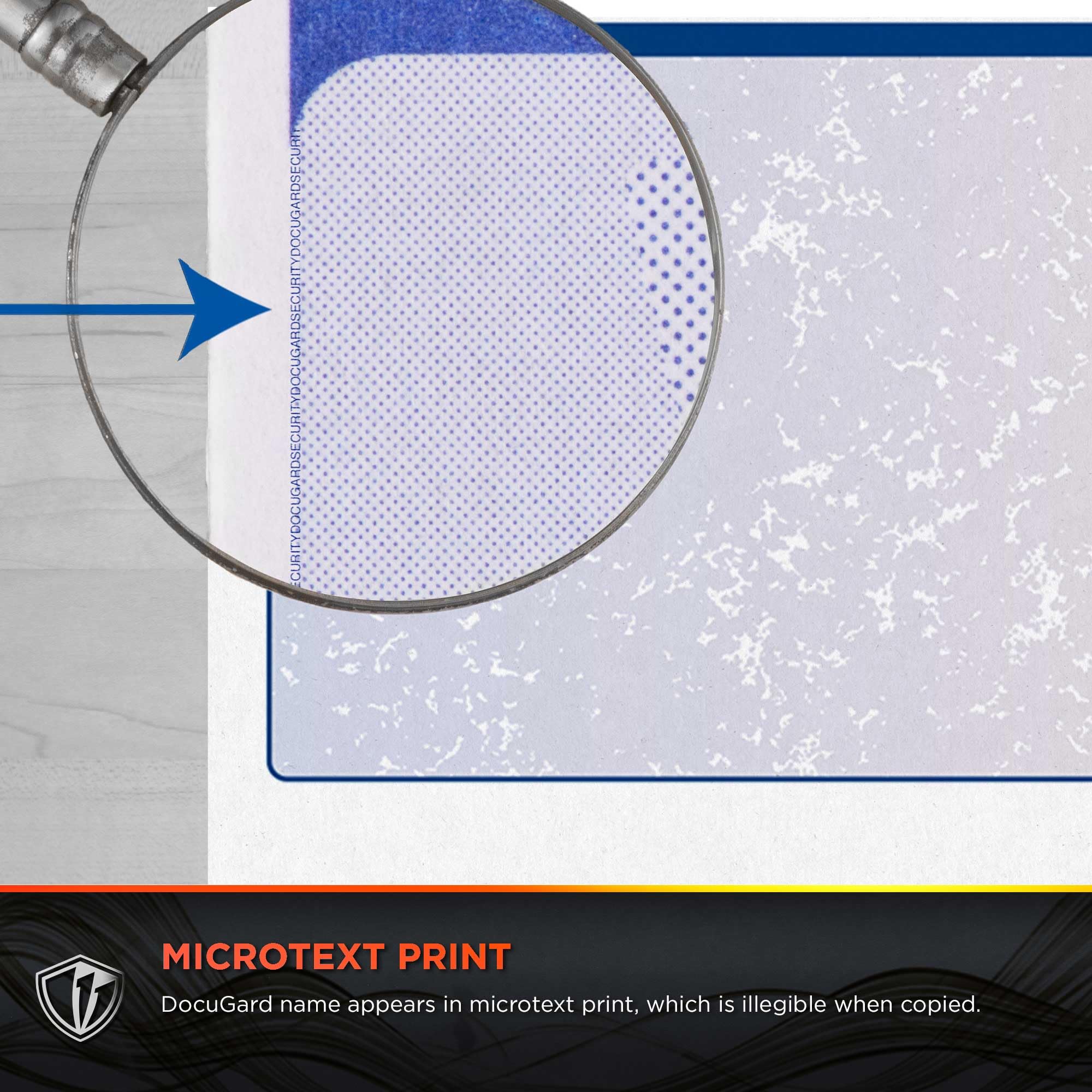 DocuGard Blue/Red Prismatic Top Check, 8.5 x 11 Inches, 24 lb, 500 Sheets, 1 Check Per Sheet (04532)
