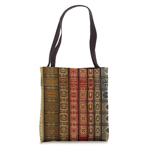 Antique Book Spine Bag For The Library Tote Bag