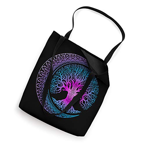 Tree of Life Cresent Moon Phases Mandala Yoga Gift Tote Bag