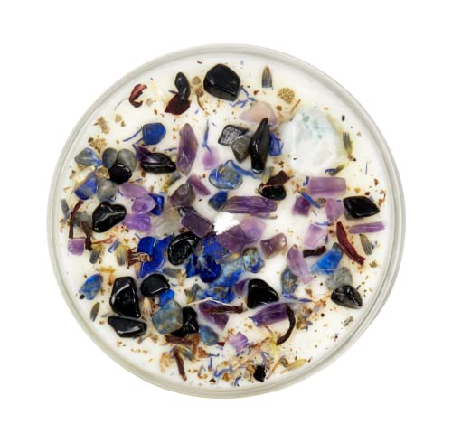 New Moon Candle by New Moon Beginnings - New Beginnings & Manifestation Candle - Dried Flower, Herb, & Crystal Candles - Aromatherapy Candles - Soy Candle - Set of 6 Tealights