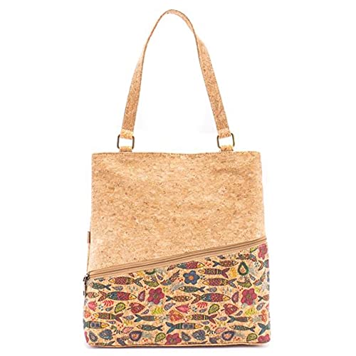 Handmade Cork Tote Shoulder Bag Purse Eco Friendly Gift Sustainable Vegan bag Lightweight (Viana 4)