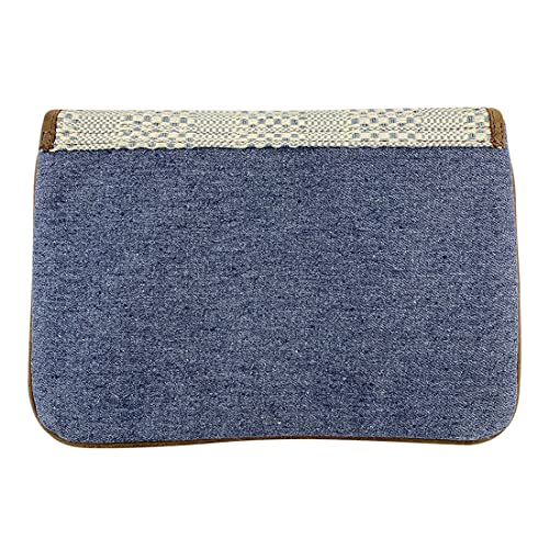 Hide & Drink, Envelope Clutch Bag Handmade from Denim & Raw Canvas, Water Resistant, Durable - Interlaken