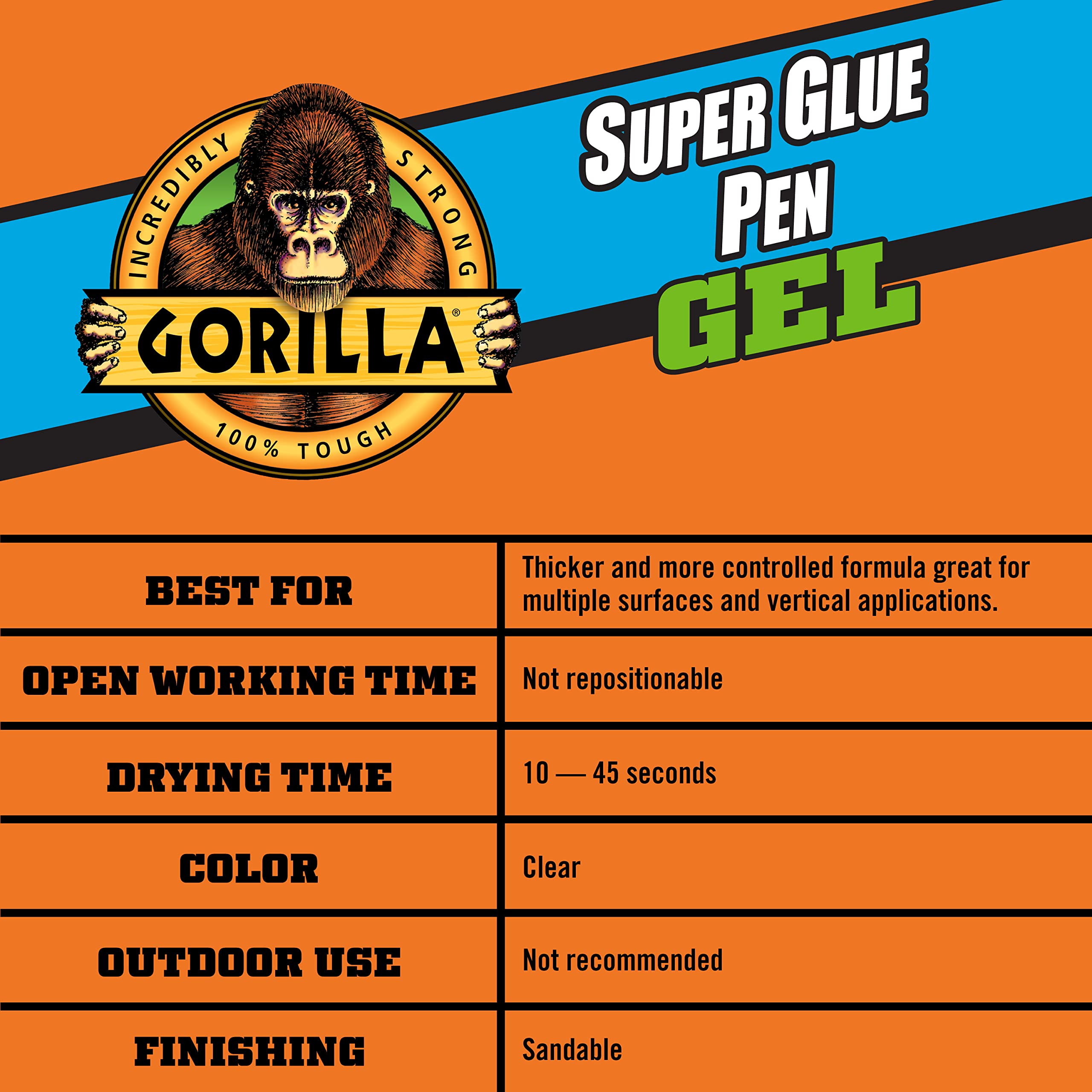 Gorilla Super Glue Gel Pen, 5.5 Gram (Pack of 1)