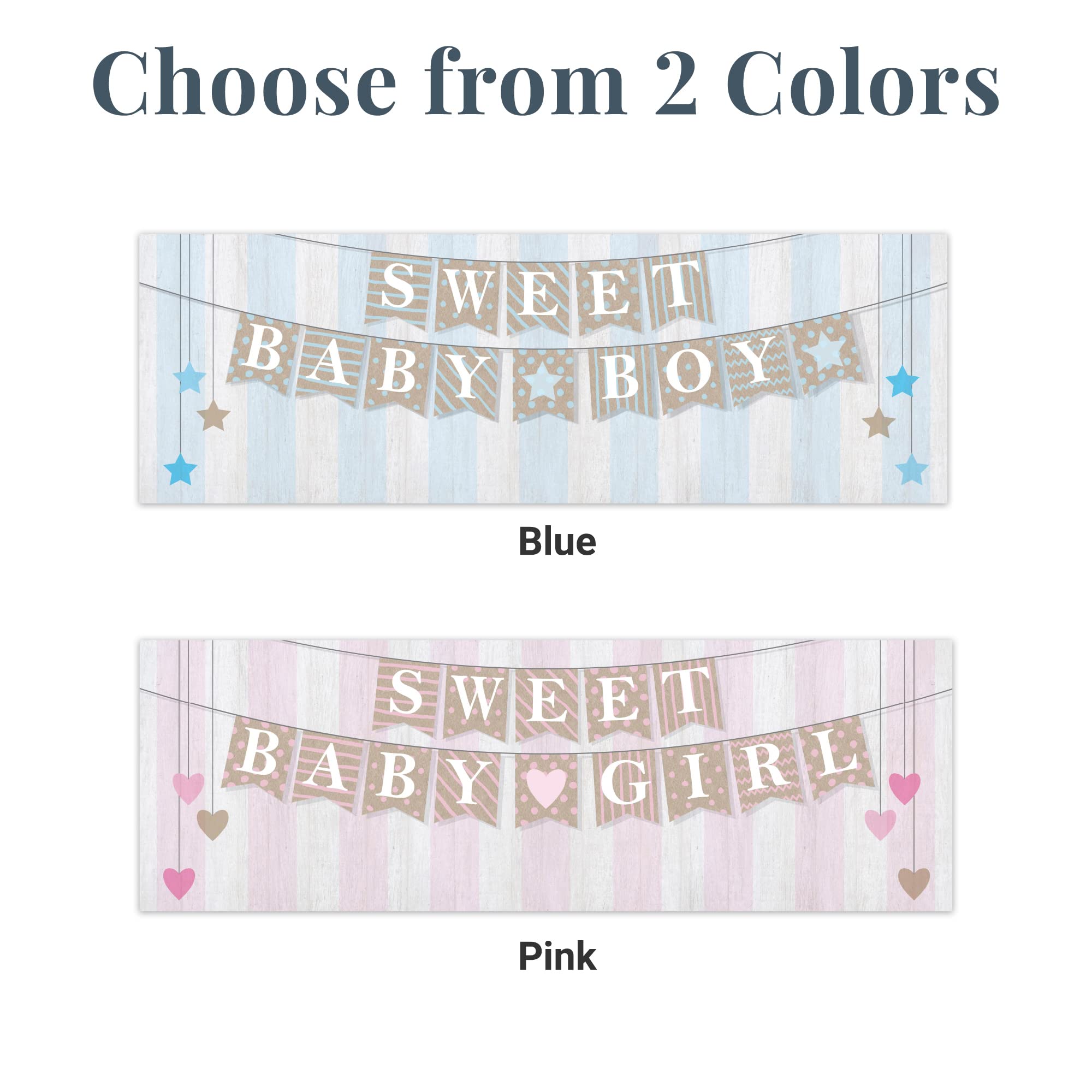 Let's Make Memories Personalized Sweet Baby Banner - Blue Baby Banner - Welcome Baby Banner - Customized Baby Shower Decor - 6 Feet Long