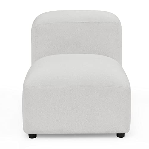Melpomene Convertible Modular Sectional Sofa,Modern Minimalist 94.5" DIY L Shaped Reversible Loop Yarn Sofa Couch for Living Room,Apartment,Office(Ivory)