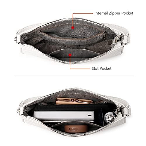 Shoulder Bag White Purse Y2k Purses Classic Crocodile Pattern Clutch Purses with Zipper 90s Trendy Tote Handbags for women