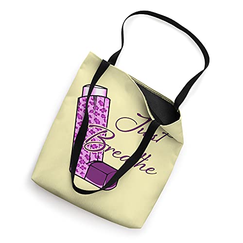 Purple and Pink Inhaler - Just Breathe - Asthma Tote Bag