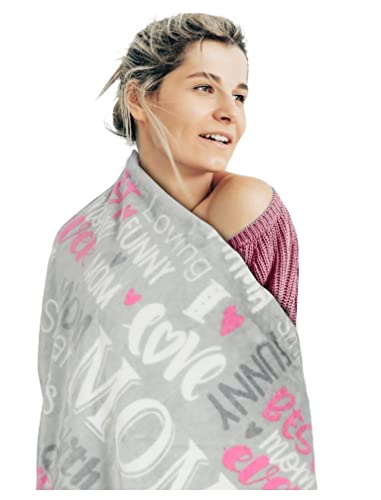 Tstars Mom Blanket Throw Blanket Happy Birthday Gifts for Mom Form Daughter 50 in X 60 in