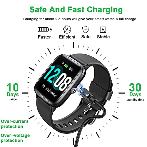 Nicempty VeryFit Smart Watch Charger USB Magnetic Smartwatch Replacement Charging Cable Cord (2 Pack)