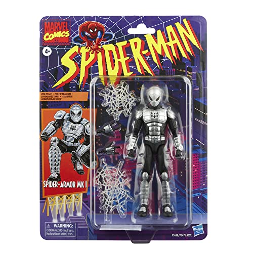 Spider-Man Marvel Legends Series 6-inch Spider-Armor Mk I Action Figure Toy, Includes 4 Accessories: 2 Alternate Hands and 2 Web FX