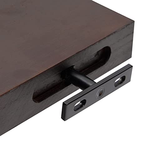 Farmlyn Creek Set of 3 Dark Brown Wooden Floating Shelf for Nursery, Office, Bedrooms, Space Saving (15.7 x 5.5 x 1.5 in)